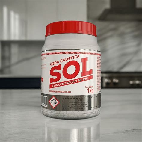 Soda Caustica Em Escama 96 99 Sol 1kg