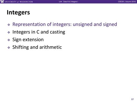 Data Iii And Integers I Cse 351 Autumn Ppt Download