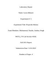 Analyzing Projectile Motion Distance Velocity Study Course Hero