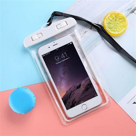 Capa Bolsa A Prova Dágua Impermeável Universal Para Celular Branco