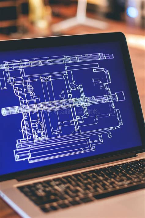 Laptop Screen With A Cad Schematic Of Renewable Energy Sources Connected To A National Grid