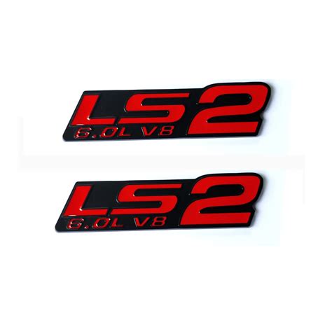2pack Black Oem Ls2 Emblem 6 0l V8 Engine Emblems Badge Compatible With Zl1 1le