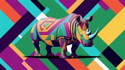 Premium Vector Flat Design Vector Illustration Of A Rhino