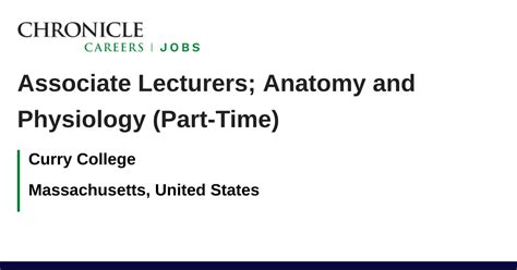 Associate Lecturers Anatomy And Physiology Part Time Job With Curry College 37655282