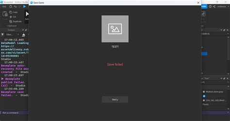 I Can T Save My Game In Roblox Studio Platform Usage Support Developer Forum Roblox