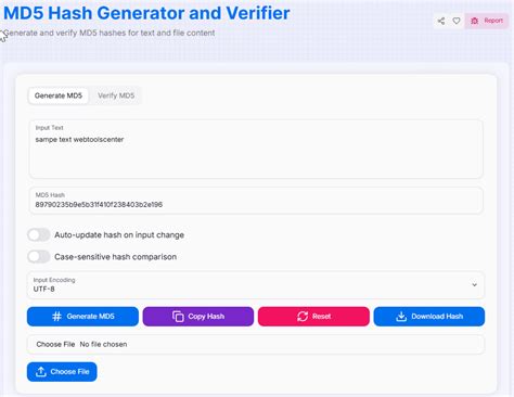 Md5 Hash Generator Webtoolscenter