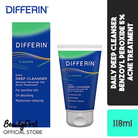 Differin Acne Face Wash With 5 Benzoyl Peroxide Daily Deep Cleanser By The Makers Of Differin