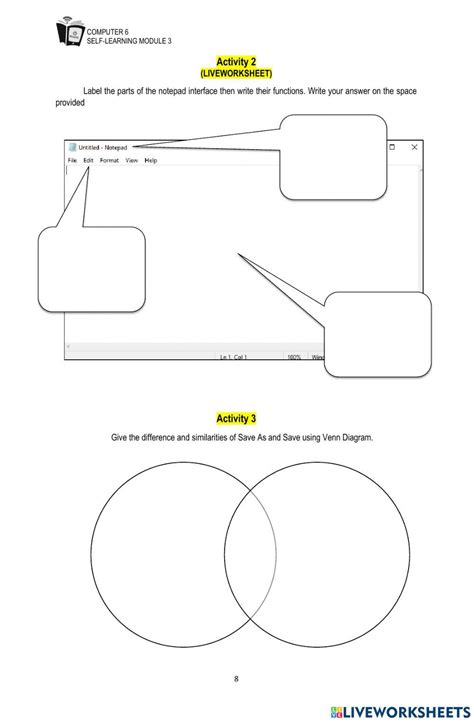 M1 Computer 6 M3 Worksheet Live Worksheets