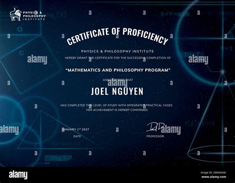 Proficiency Certificate Template Professional Education Geometric
