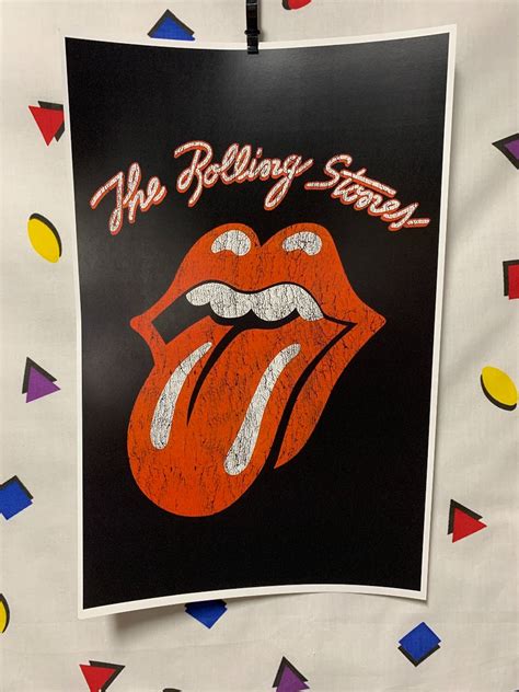 Rolling Stones Lips And Tongue Logo Band Poster Boardwalk Vintage