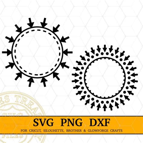 Arrow Monogram Frames Svg Circle Monogram Svg Gear Monogram Frame