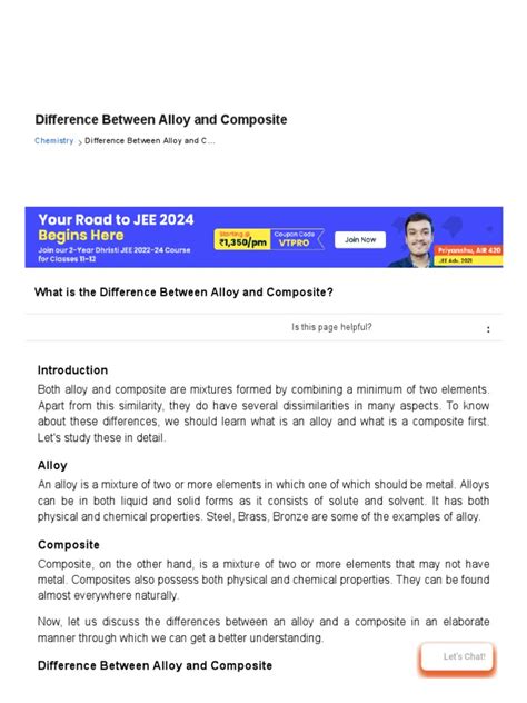 Difference Between Alloy And Composite Pdf Alloy Mixture
