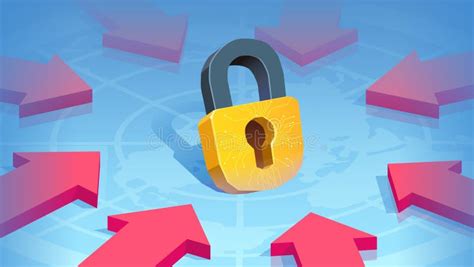 Multiple Security Attack Cyber Attack Concept Stock Vector