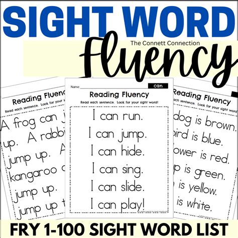 Fry 1 100 Sight Word Fluency Passages No Prep Sight Word Stories