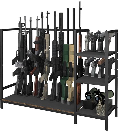 Mondazie Gun Rack Floor Standing Rifle Stand With Pistol