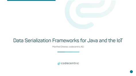 Data Serialization Frameworks For Java And The Iot Pdf