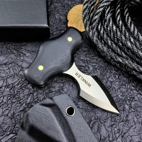 Мини ручные штыки D2 Blade Ручка из черного дерева Карманный Edc Ножи с фиксированным лезвием