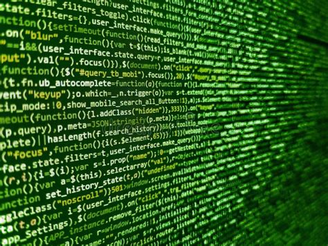 Closeup Of Java Script And Html Code Database Bits Access Stream