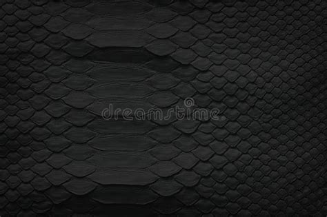Black Texture Of Python Skin Leather Background With Natural Pattern