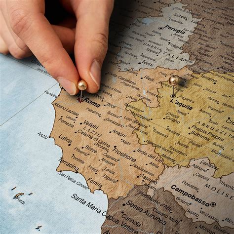 Push Pin Italy Map Retro Pinboard T For Trveler