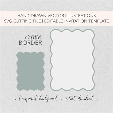 Wave Scallop Edge Cut File Editable Svg Template File Adore Paper