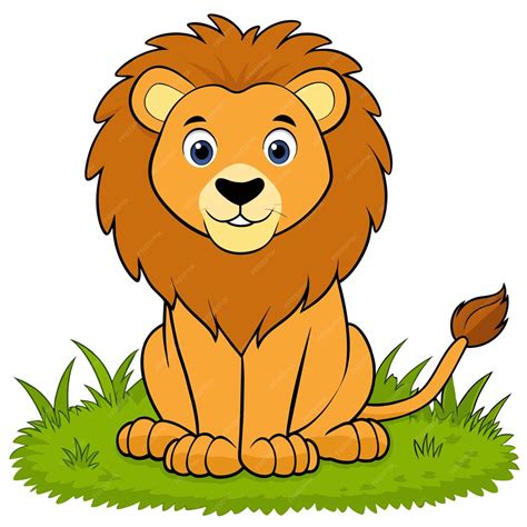 Un Dibujo De Dibujos Animados De Un León Con Una Cola Y Un Fondo Blanco