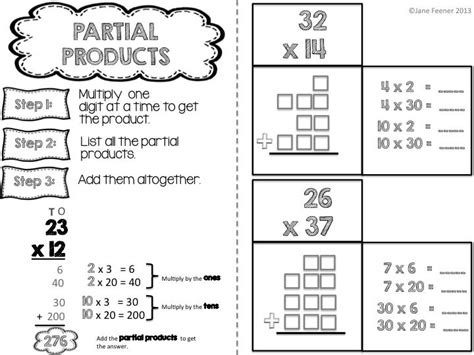 Multiplication With Partial Products Worksheets