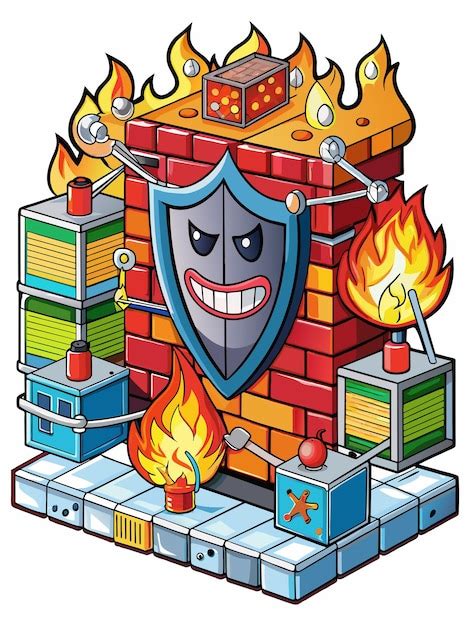 Premium Vector Network Security Firewall Vector Graphics Illustration