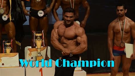 Wasim Khan Bodybuilding Champion Posing In Nbbui World Competition