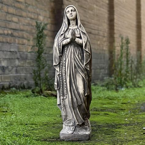 Stone Virgin Mary Statue Concrete Religious Sculpture Cement Madonna