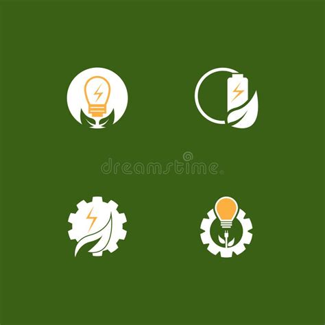 Eco Power Energy Logo Vector Template Illustration Stock Vector