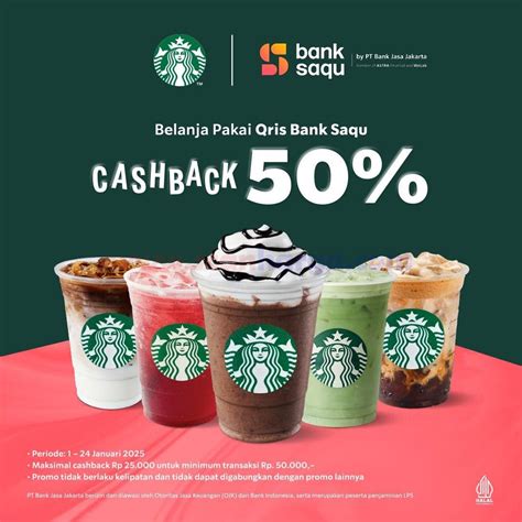 Promo Starbucks Bank Saqu Cashback 50 Scanharga