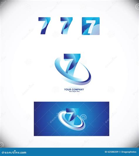 Number Seven 7 Logo Icon Set Stock Vector Illustration Of Sign