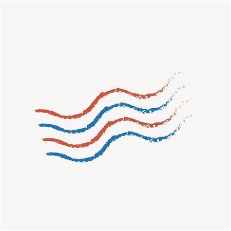 Colorful Wavy Postage Stamp Vector Premium Vector Rawpixel