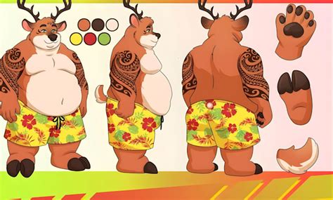 Draw Furry Reference Sheet Custom Fursona Character Design Furry Art