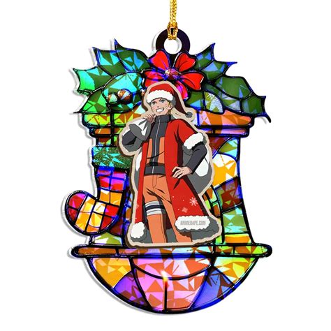 Naruto Uzumaki Naruto Wood Shattered Glass Hologram Ornament Animebape