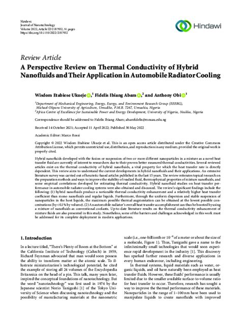 Pdf A Perspective Review On Thermal Conductivity Of Hybrid Nanofluids