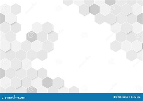 Modern White Background Textured With Abstract Hexagon Pattern Stock