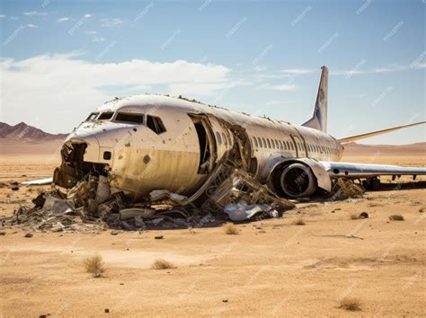 Premium Ai Image Photograph Rusty Airplane Wreck In The Desert