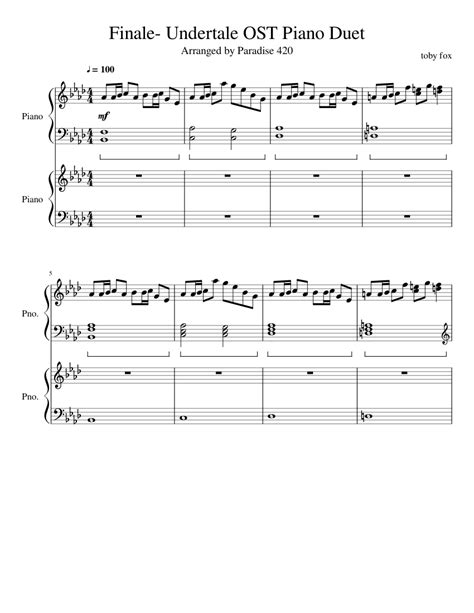 Finale Undertale Ost Piano Duet Sheet Music For Piano Piano Duo
