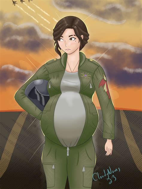 Natalie Pregnant Flightsuit By Cloudynoms On Deviantart