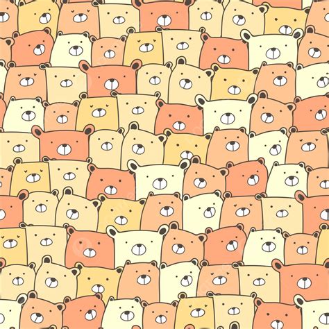 Cute Bear Seamless Pattern Background Vector Illustration Nature
