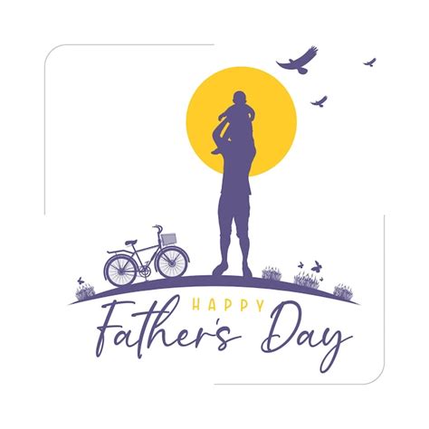 Feliz Dia Dos Pais Silhuetas Vetor Premium Vetor Premium