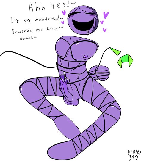 Rule 34 Bdsm Suit Blush Bondage Cum Dickrn Male Male Chest Non Human Penis Violet Body White