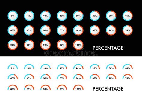 Percentage Chart Circle And Half Circle Stock Illustration Illustration Of Chart Infographic