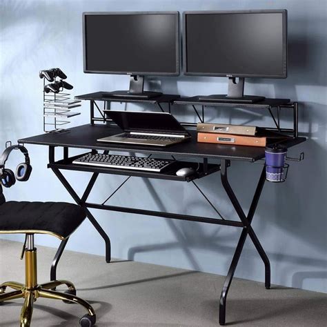 Ivy Bronx Rectangular Computer Desk With Keyboard Tray Wayfair