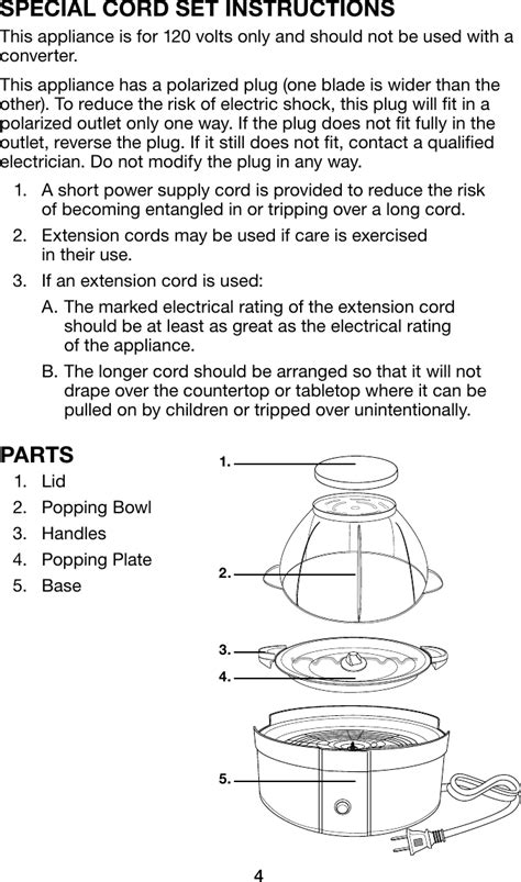 Waring Pro Professional Popcorn Maker Wpm10 Users Manual Series
