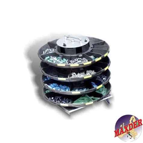 Component Carousel 450mm 4 Levels Black Conductive Plastic Maxder Group