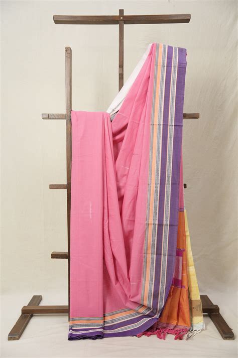 Pink Cotton Ilkal Saree With Gayatri Border Srpcis850 Sayali