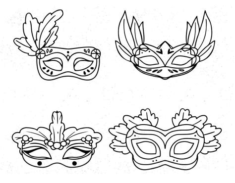 Coloriage Quatre Masques De Carnaval Télécharger Et Imprimer Gratuit